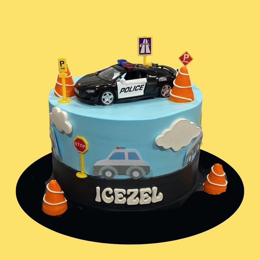 Halal-Certified Police Car Theme Cake (Ideal for Kids) | Shopee Singapore