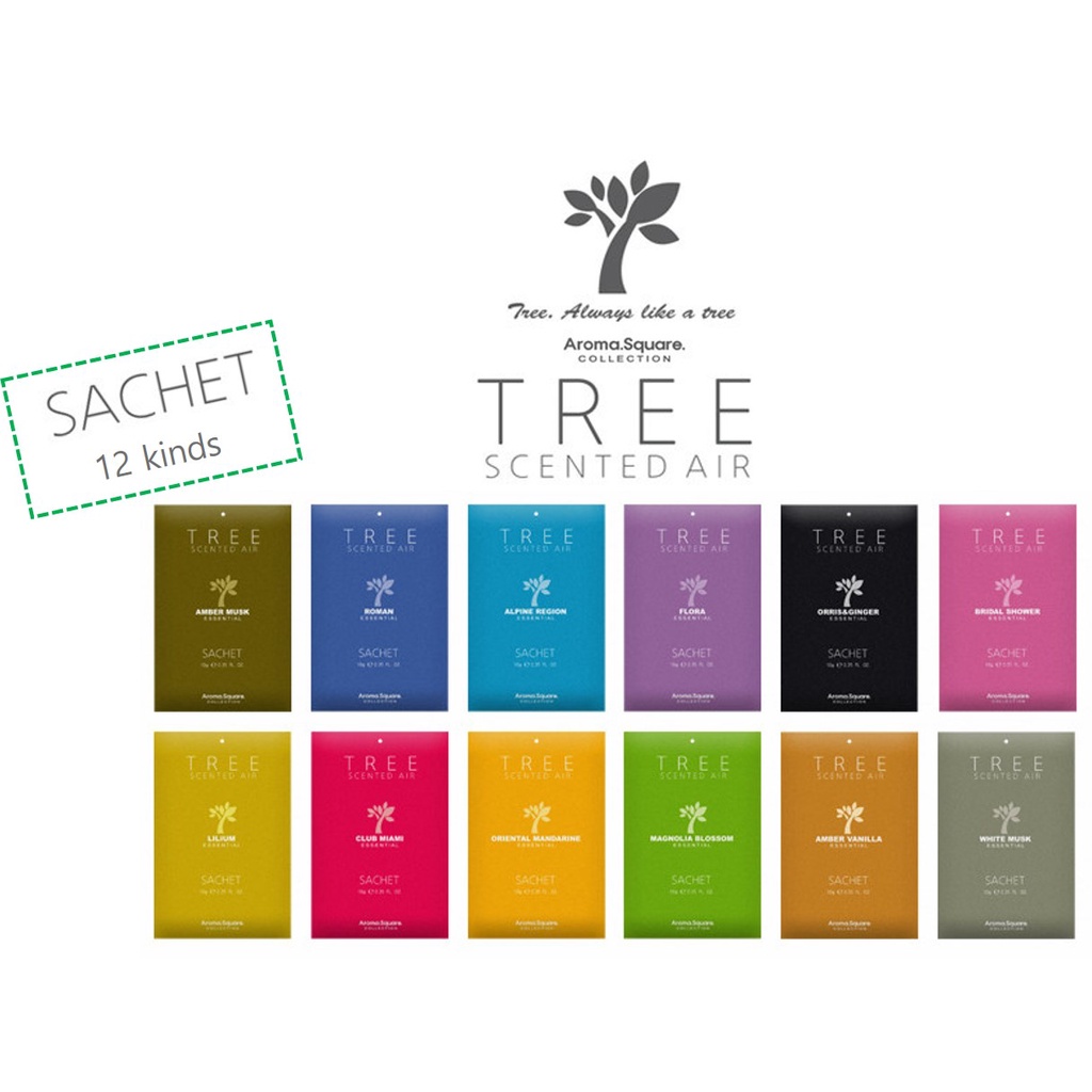 Tree Aroma Square Indoor freshener and deodorant 12 types (10g ...