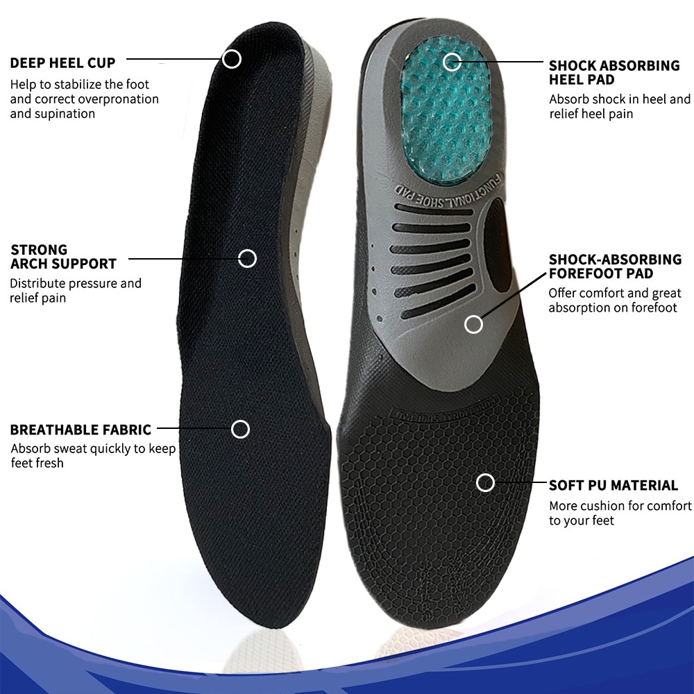 1 Pair Orthotic Insoles for Arch Pain High Arch - Boot Insoles | Shopee ...