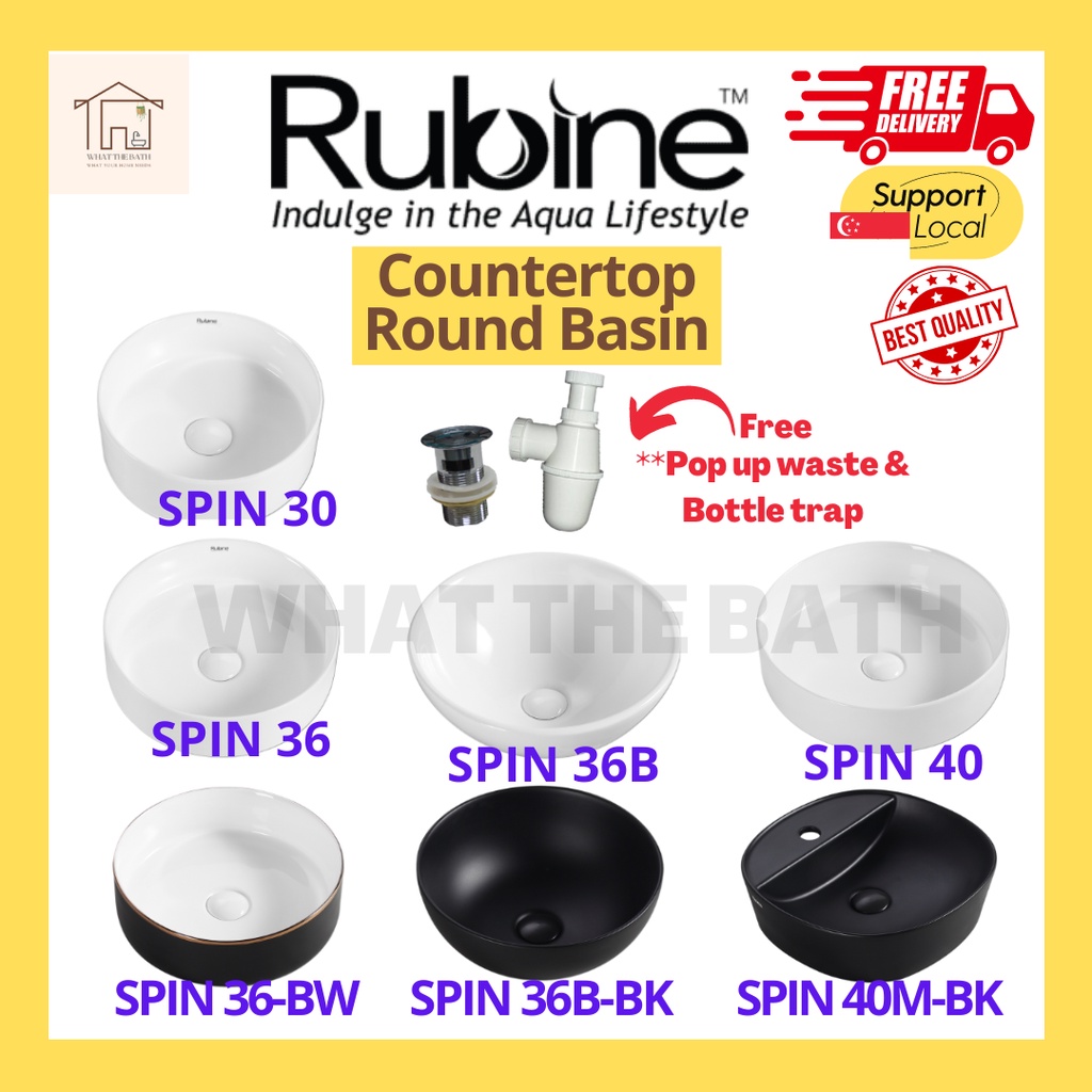 [SG SELLER] Rubine Ceramic Basin/ Countertop Round Basin / Top Mount ...