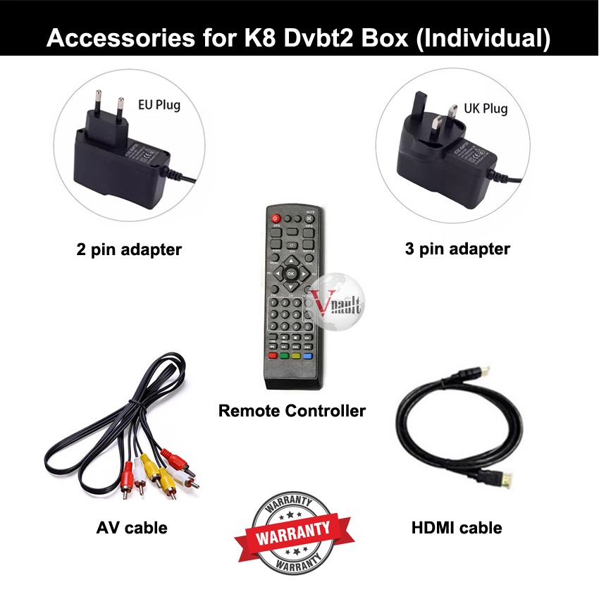 [Local Seller][Ready Stock] K8 DVB-T2 Receiver Box Accessories/ Remote ...