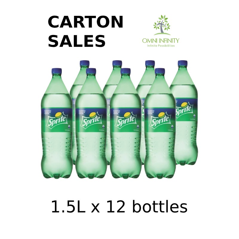 Sprite 1.5L Bottle Drinks Carton Sales (12 bottles per carton) | Shopee ...