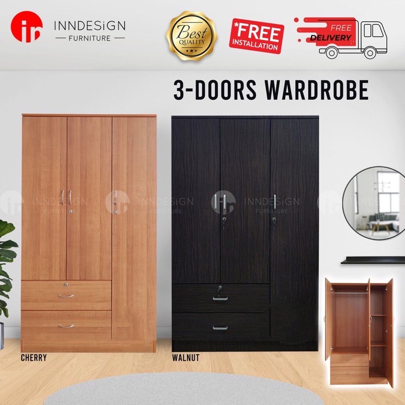 [READY STOCK] 3 DOORS WARDROBE / STANDALONE WARDROBE /OPEN WARDROBE ...