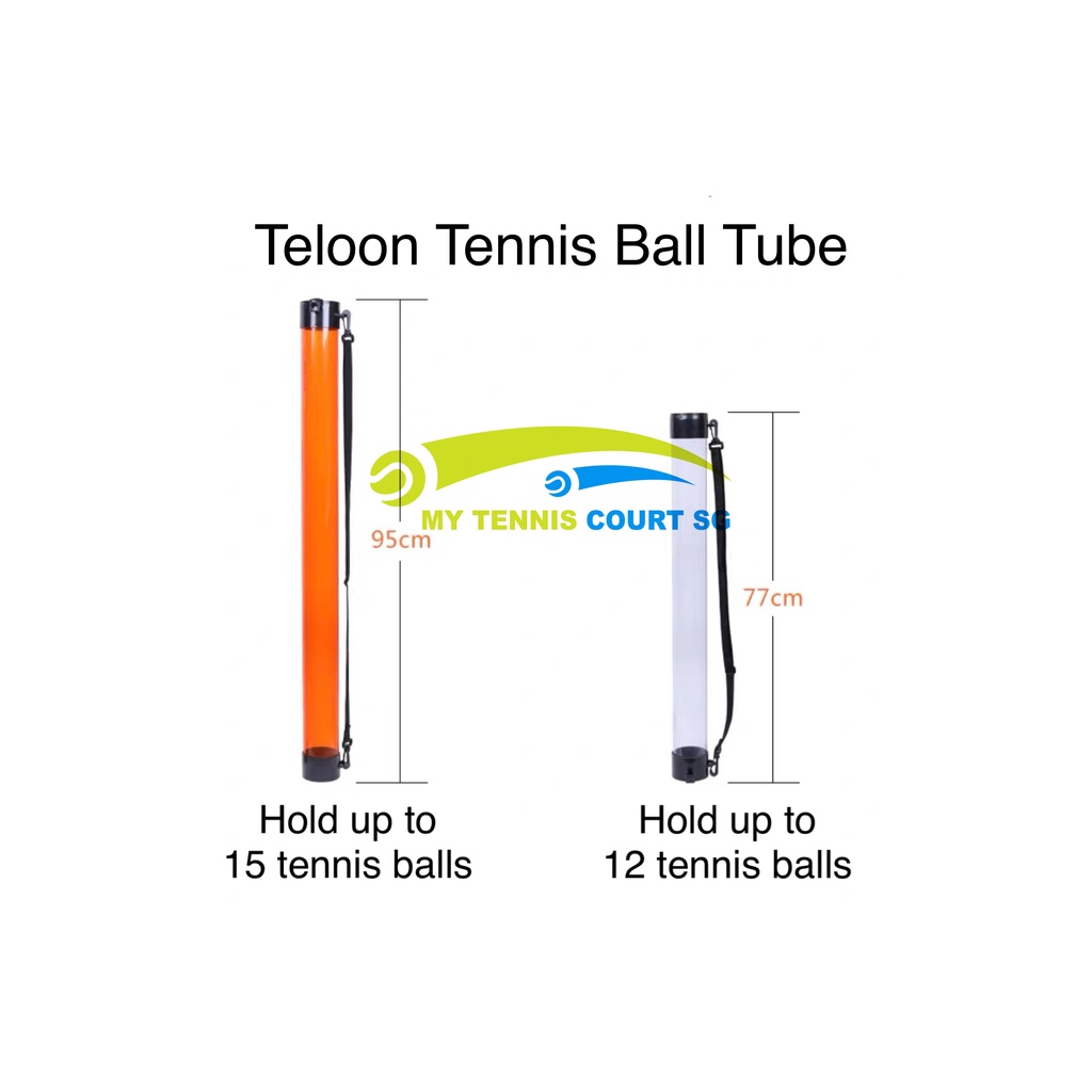 Teloon Tennis Ball Collector Tube / Hold Up To 15 Or 12 Tennis Balls ...