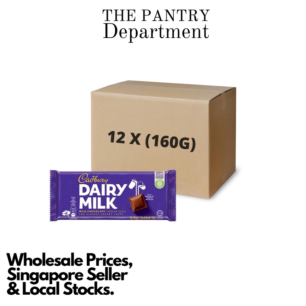 Cadbury Dairy Milk Chocolate Bar 160g Box Of 12 | Shopee Singapore