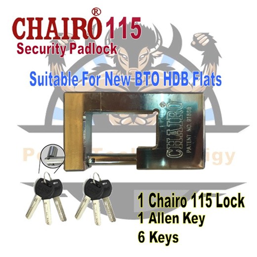 Chairo 115 Security Lock/ Padlock (Suitable For Most New BTO Gate ...