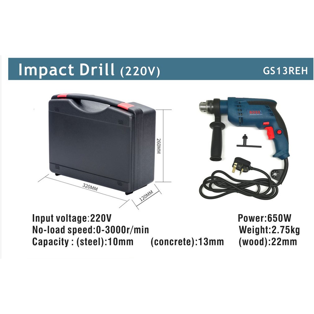 Boss Power Tools Electric Drilling Machines 650W With Hand Tool Set ...