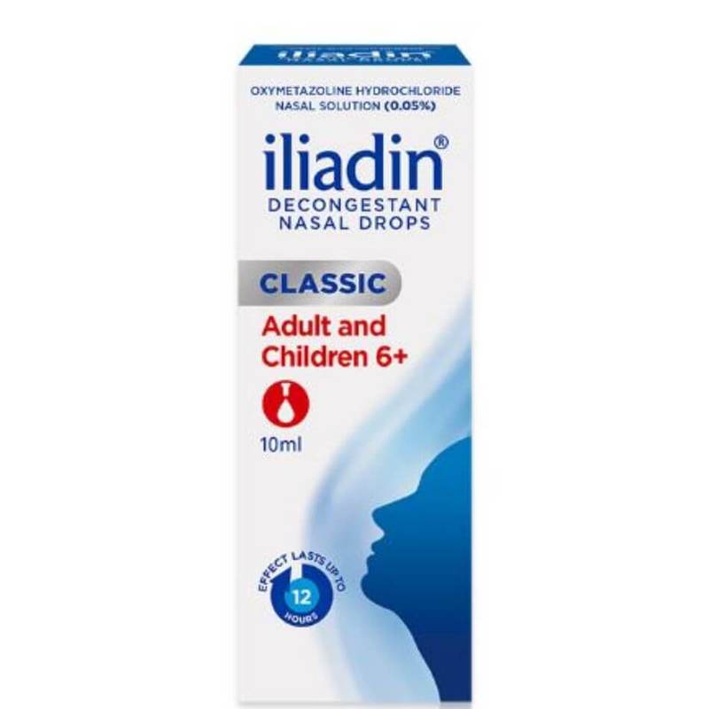 Iliadin Decongestant Classic Nasal Drops 0.05% (Adult and Children 6 ...