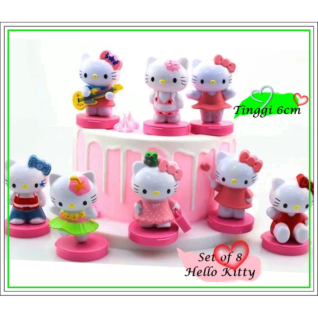 Hello Kitty Figure Set Of 8 Cake Topper | Shopee Singapore