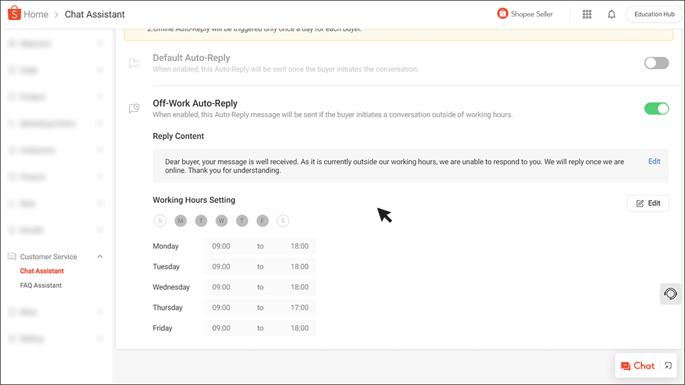 Auto-Reply in Chat Assistant | MY Seller Education [Shopee]