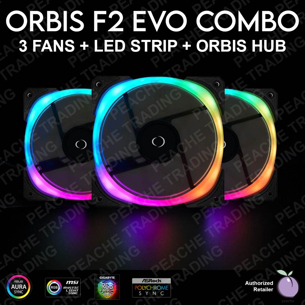 Tecware Orbis F2 Evo Combo (3 Orbis F2 EVO Fans + Orbis LED Strip + 6 ...