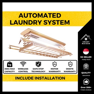 Automated Laundry Rack System (Installation / Indoor Clothes Drying ...