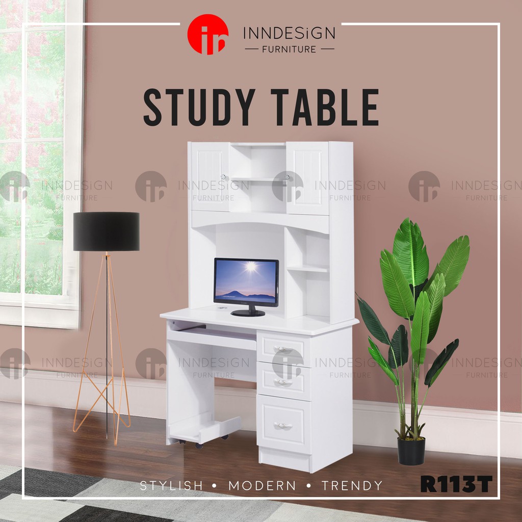 [LOCAL SELLER] Study Table/ Computer Table With Top Shelf | Shopee ...