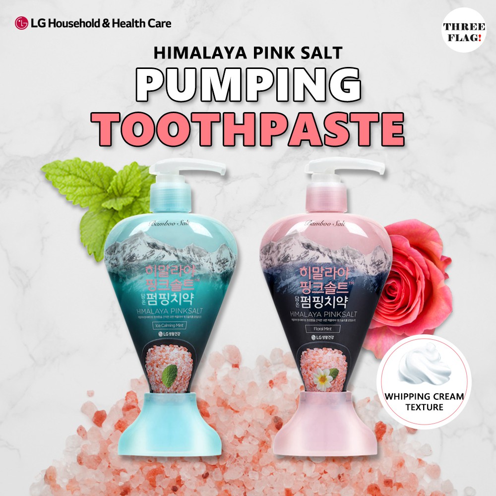 LG Himalaya Pink Salt Pumping Toothpaste 285g - Ice Calming Mint/Floral ...