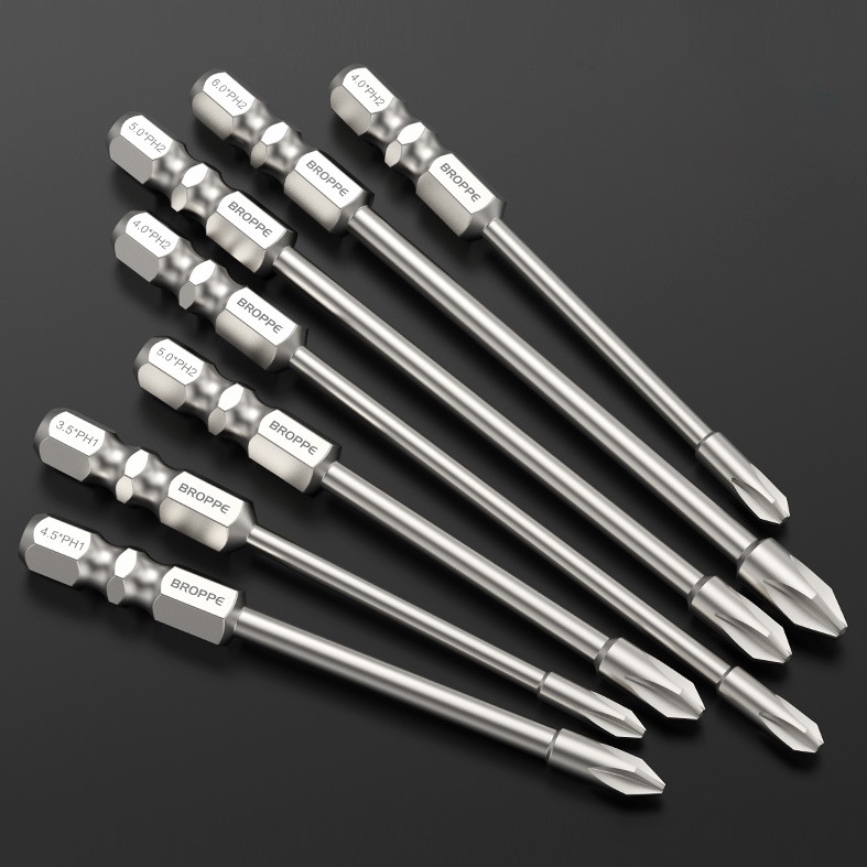 8Pcs S2 Alloy Impact Phillips Screwdriver Bits 75/100mm Length Set ...