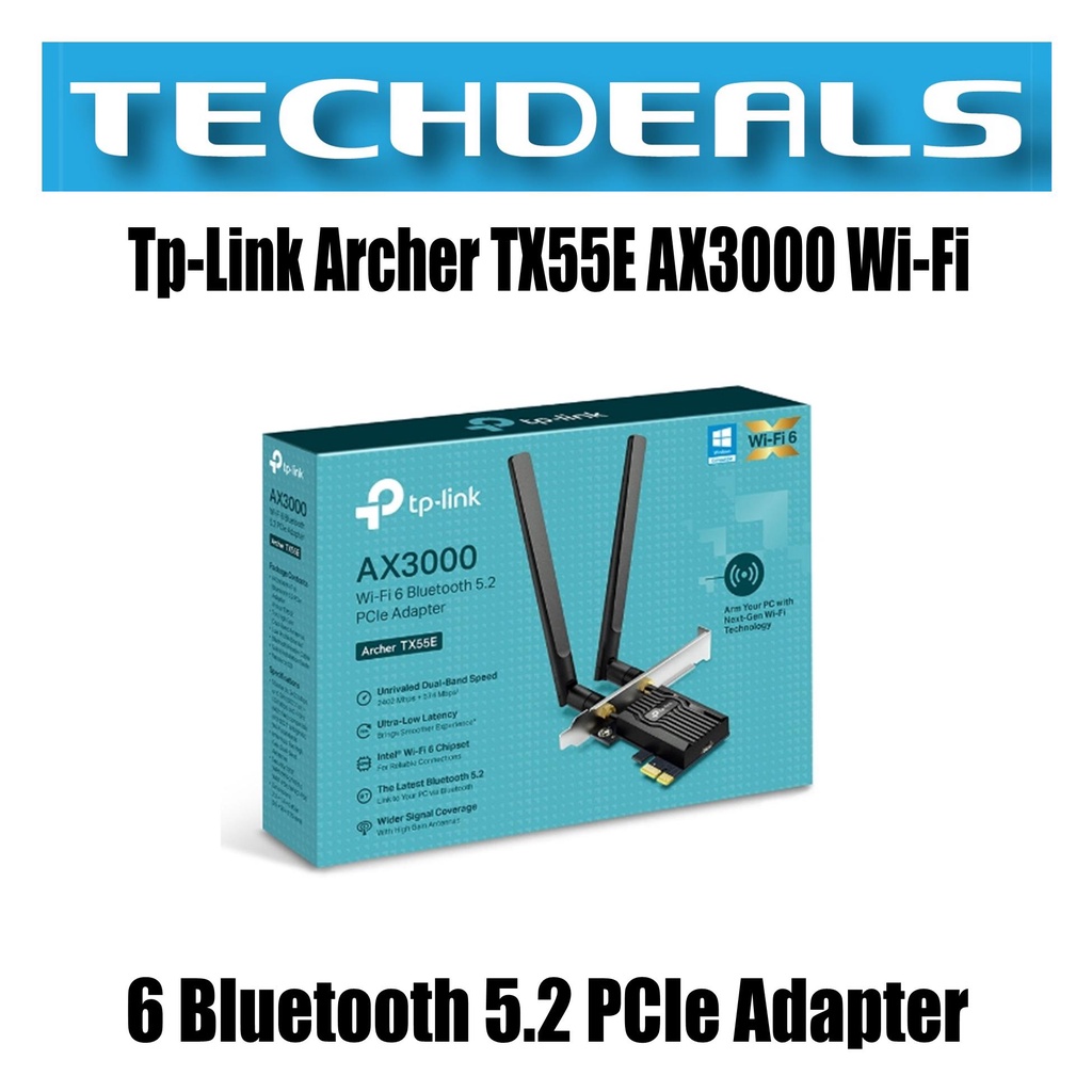 Tp-Link Archer TX55E AX3000 Wi-Fi 6 Bluetooth 5.2 PCIe Adapter | Shopee ...