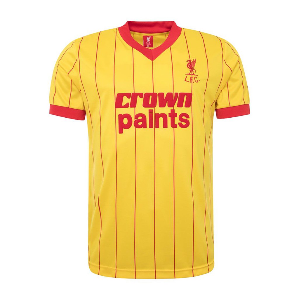 Official Liverpool FC Retro - 1982 Crown Paints Yellow Away Jersey ...