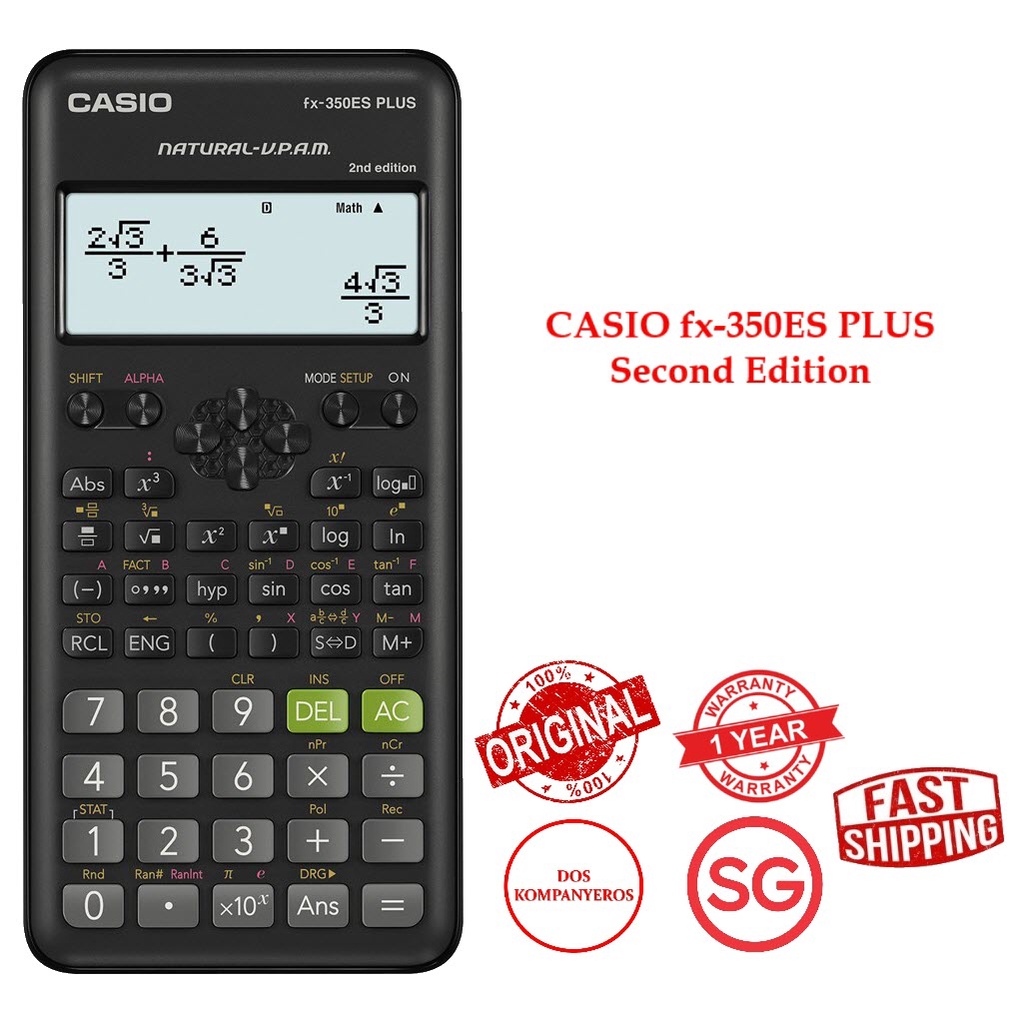 Casio FX-350ES Plus 2nd Edition Scientific Calculator. 1 Year Local ...