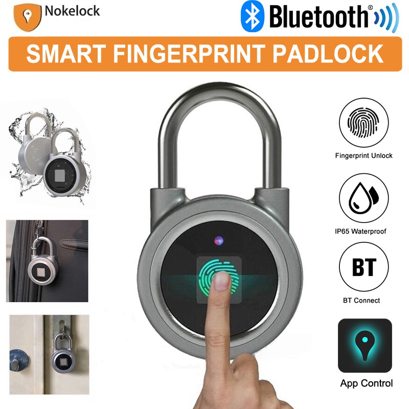 Digital Smart Fingerprint Recognition Bluetooth Padlock Lock NOKELOCK ...