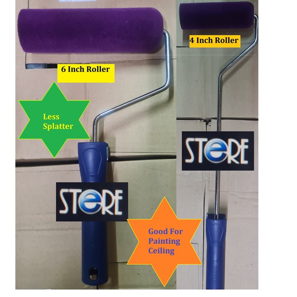 6 inch Grey Sponge Roller Set / 4 Inch Purple Sponge Roller Set for ...