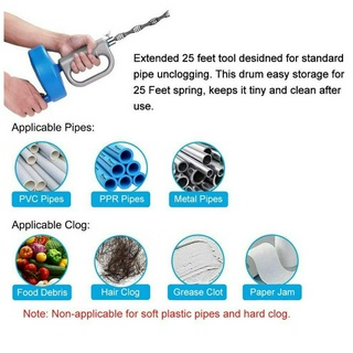 Drain Unblocker Flexible Rod Auger Snake Rod Drain Unclogged Pipe Sink ...