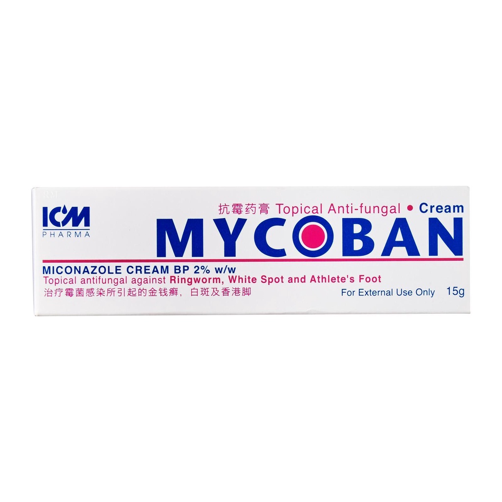 ICM PHARMA Mycoban Topical Antifungal Cream 15g (Against Ringworm ...