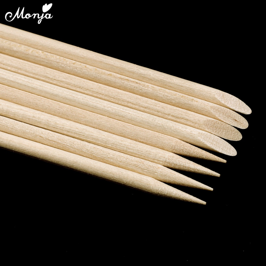 Monja 4 Sizes Nail Art Wood Sticks Cuticle Pusher Rhinestones Dotting ...