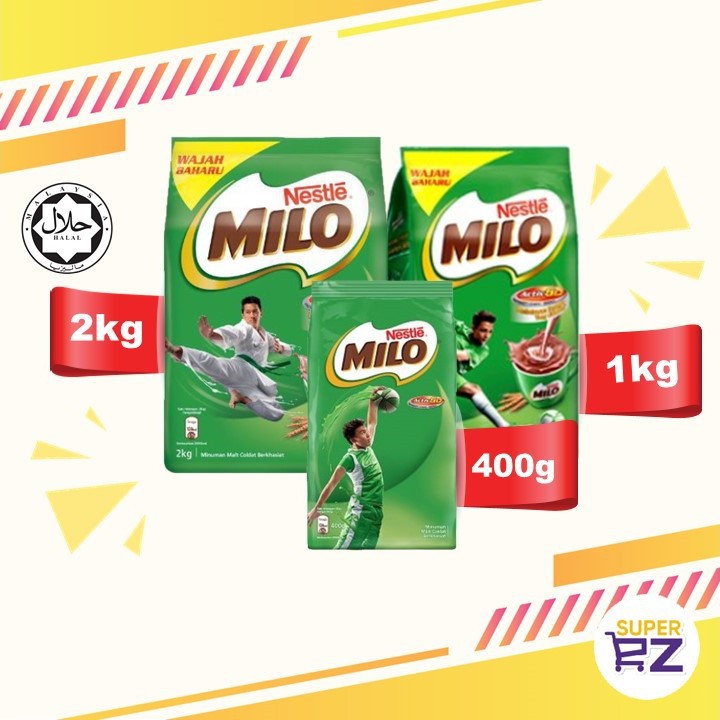 NESTLE MILO Activ-Go Chocolate Malt Powder (400g / 1kg / 2kg ) | Shopee ...