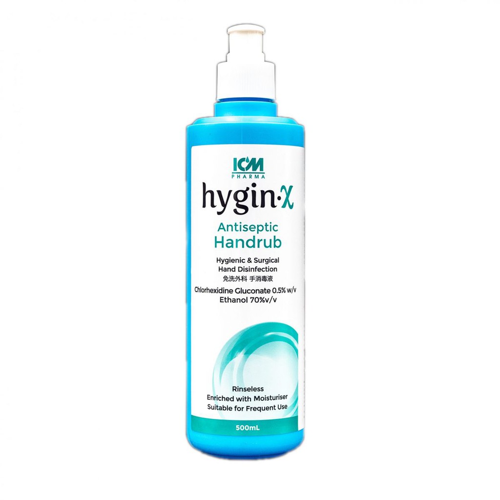 ICM Hygin X Antiseptic Handrub 500ml *Hospicare*Zappy*Virox* | Shopee ...