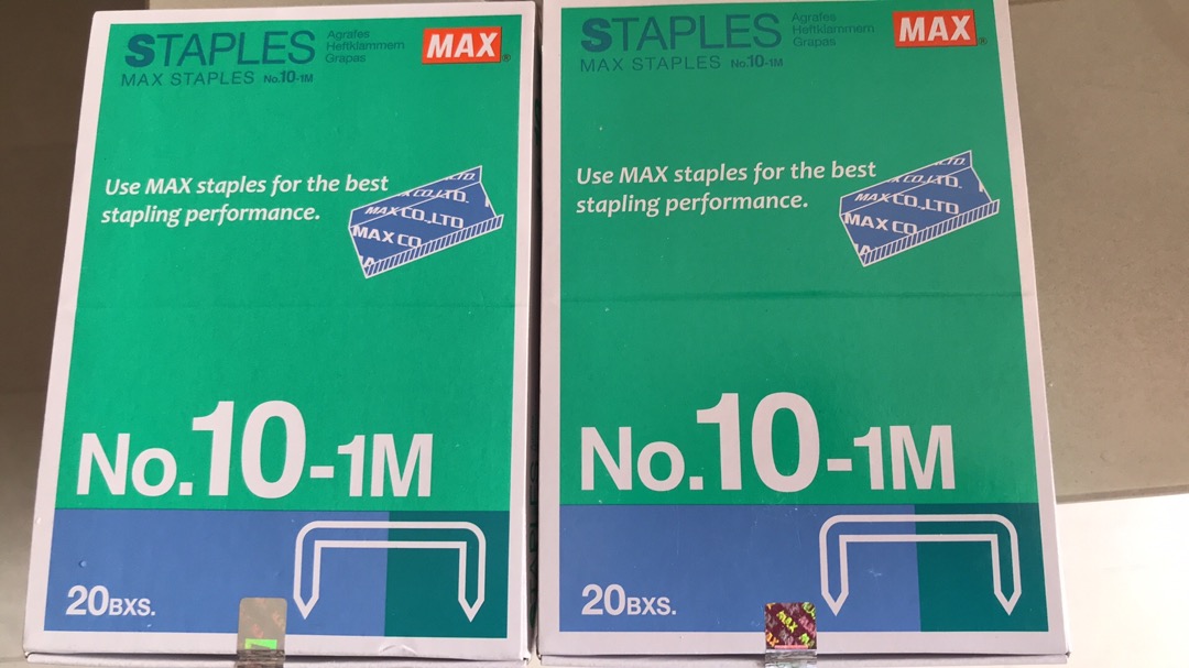 Max No.10-1M Staple Pins Bullets (20 small boxes per Big Box) | Shopee ...