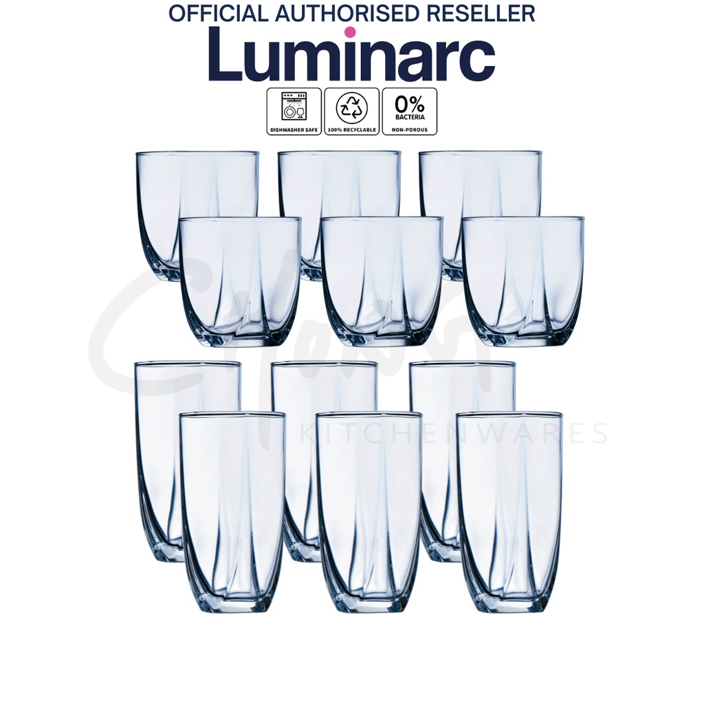 Luminarc Eiffel Highball/Old Fashioned Glass, Set of 6's [Cocktail/Rock ...