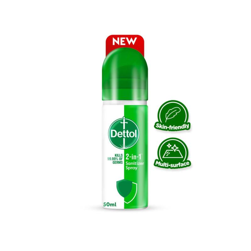 [NEW]Dettol Instant 2-in-1 Sanitizer Spray 50ml - Equally protects both ...