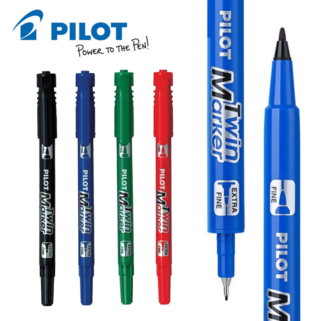 Pilot Permanent Twin Tip Marker 2-in-1 (Fine/Extra Fine) | Shopee Singapore