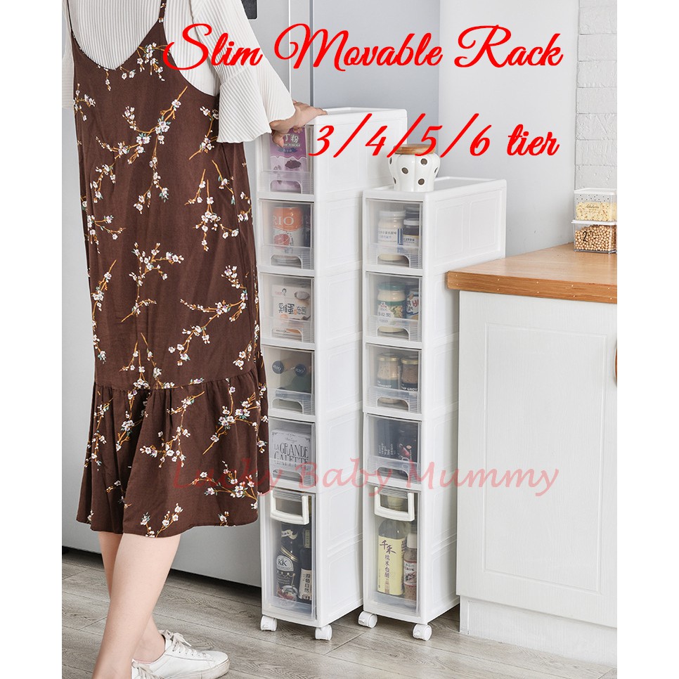 Movable Slim Drawer Rack/storage box | Shopee Singapore
