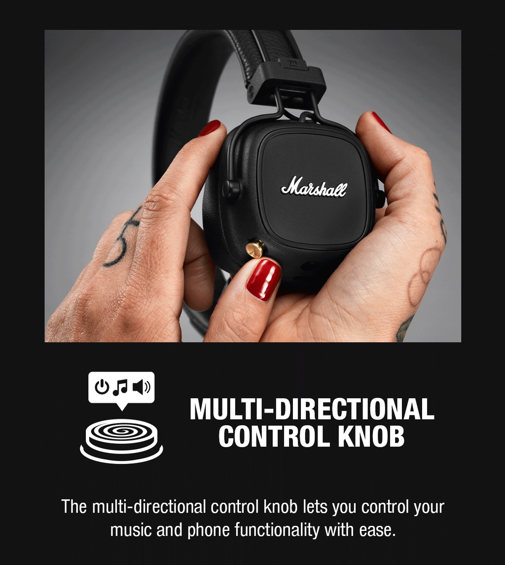 Marshall Major IV Bluetooth Wireless Headphones with Microphone ...