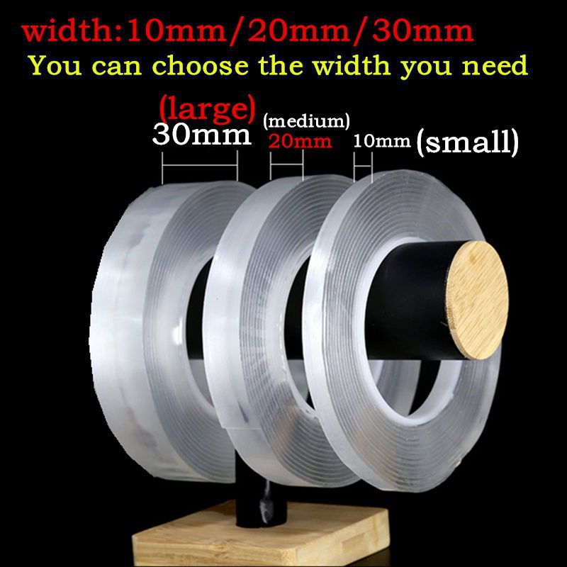 1/2/3/5M Transparent Velcro Nano Tape Washable and Reusable Double ...