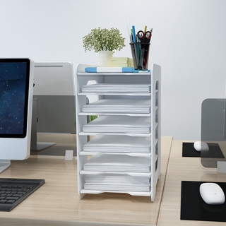 Multi layer file shelf data shelf desktop simple shelf A4 paper storage ...