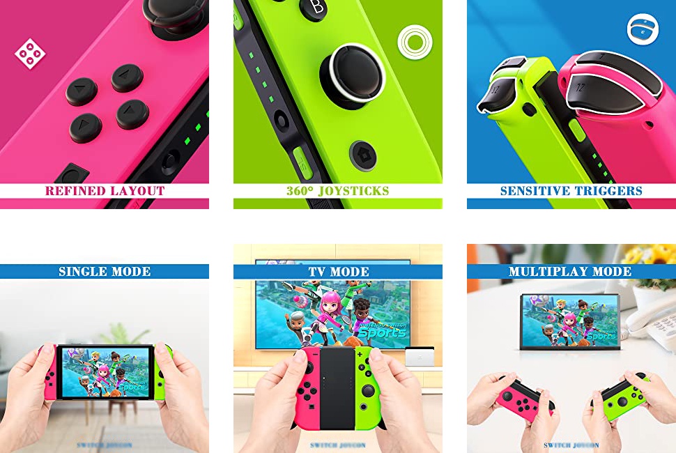 Wireless Control Joycon Gamepad For Nintendo Switch Oled Controllers With Straps Dual Vibration 2386