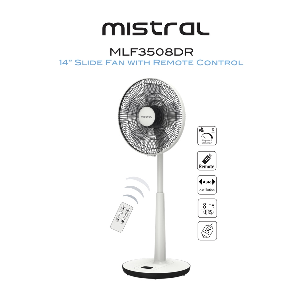 Mistral 14" DC Motor Slide Fan With Remote Control MLF3508DR | Shopee ...