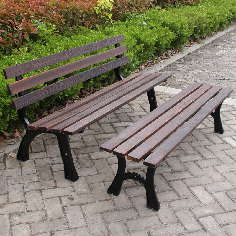 Outdoor Courtyard Park Bench Solid Wood Bench Anti-corrosion Wood ...