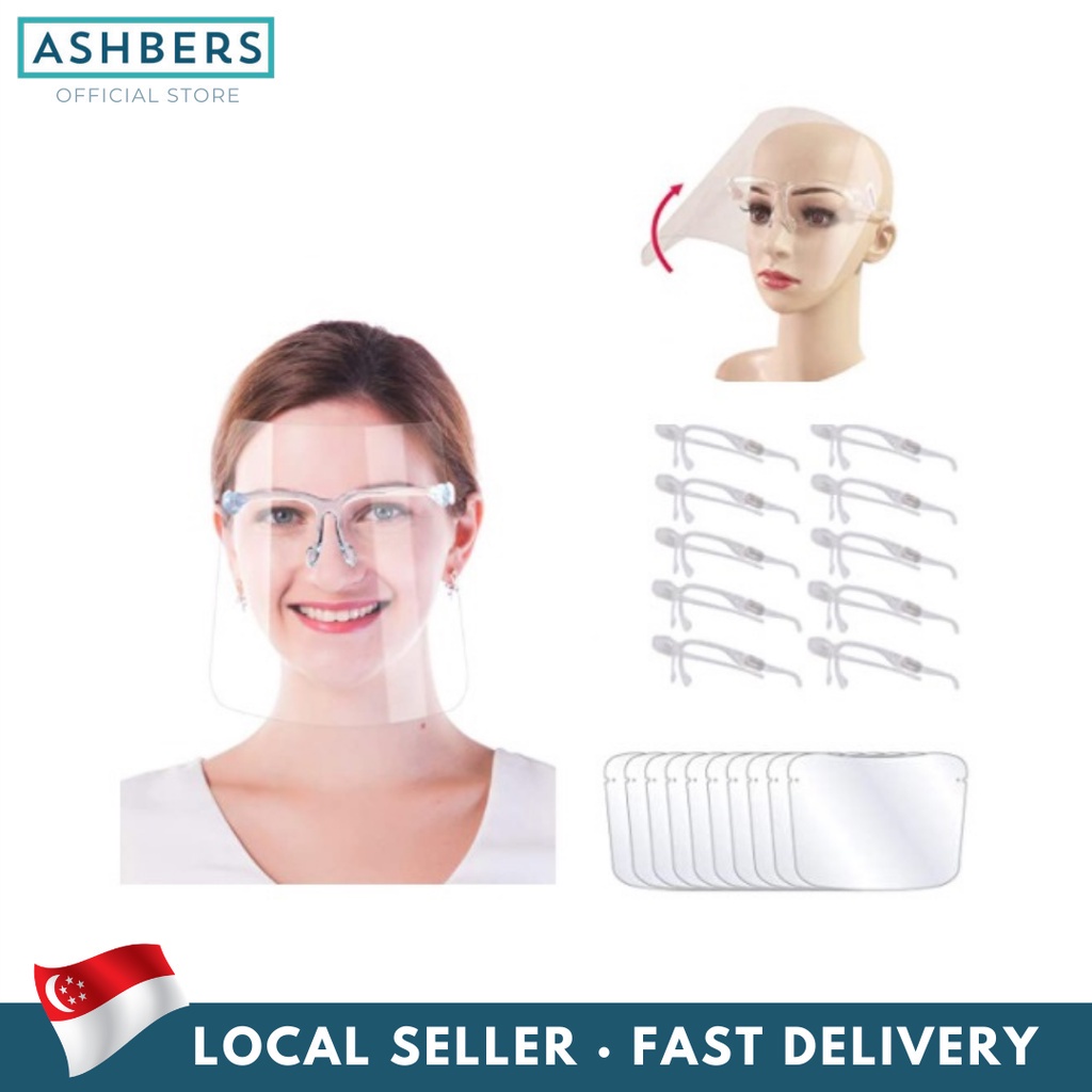 Spectacles Face Shield - Set of 10 Shields and 10 Glasses Frames ...