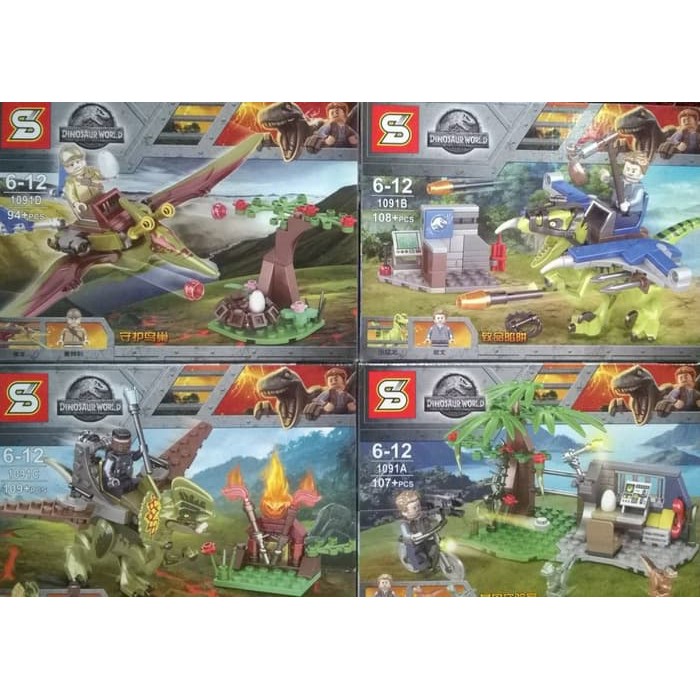 SY Brick 1091 Dinosaur World Set Lego Dinosaurs Puzzle Block Dinosaur ...