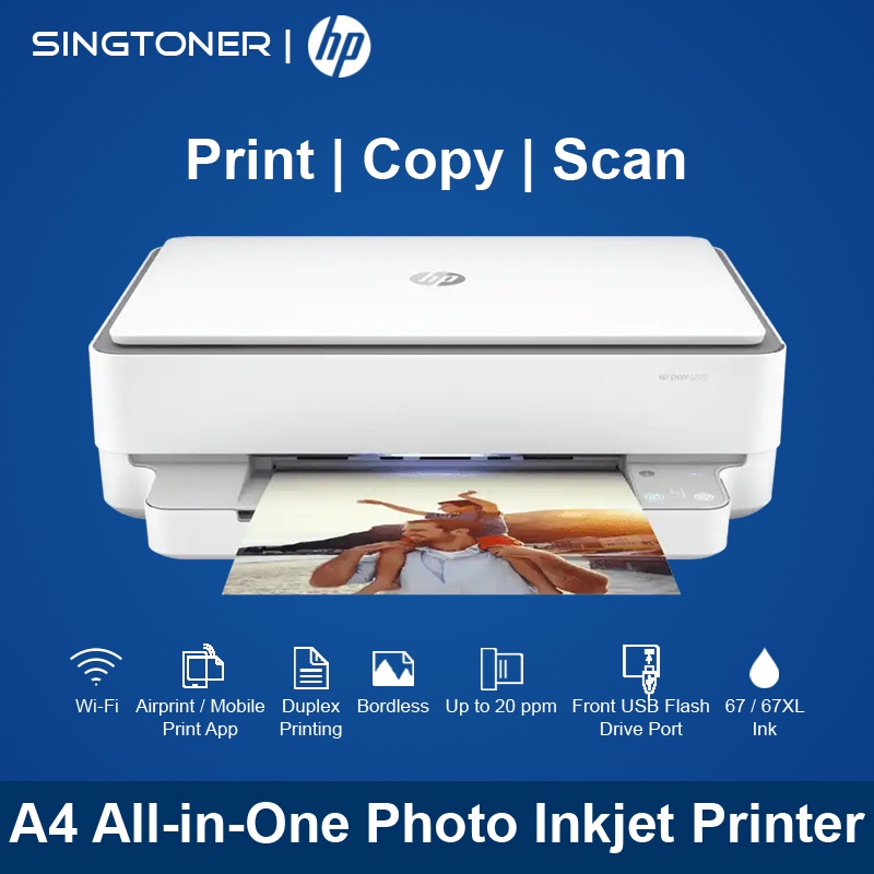HP ENVY 6020 6020e All-in-One Wireless Colour Inkjet Printer Color ...