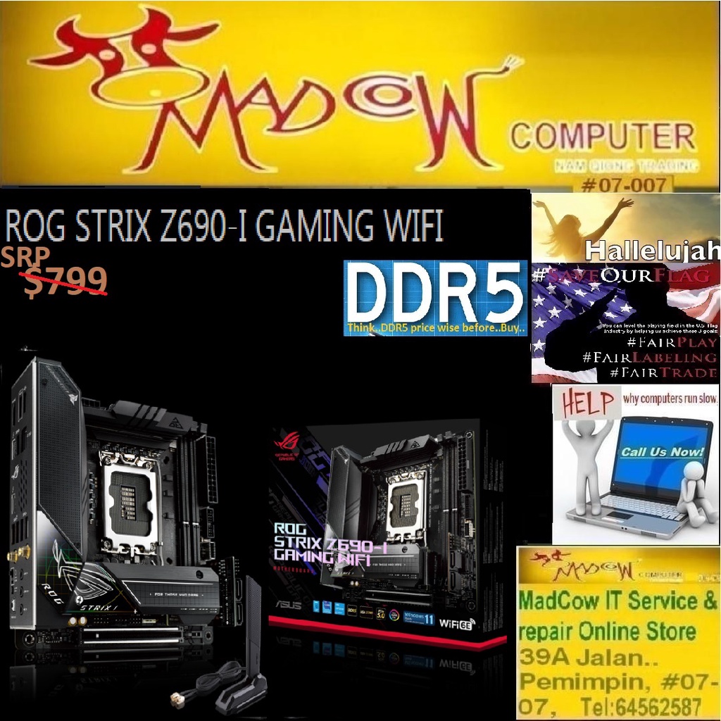 ASUS ROG Strix Z690I /Z690-I Gaming WiFi 6E LGA 1700(Intel 12th Gen ...