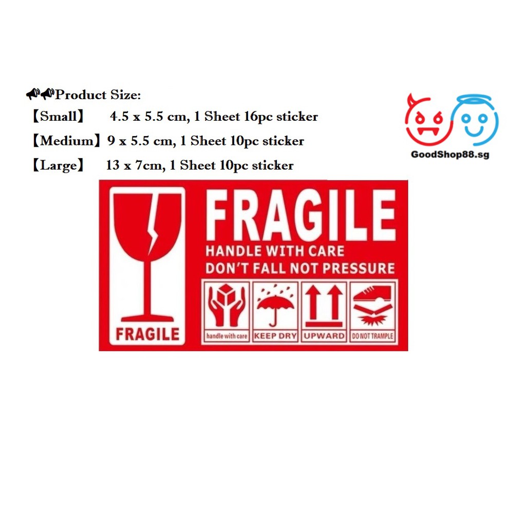 Fragile Sticker - Fragile handle with care Sticker indication for ...