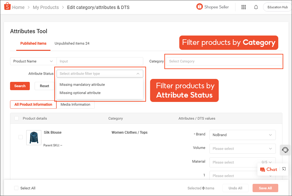 Attributes Tool | Shopee SG Seller Education Hub