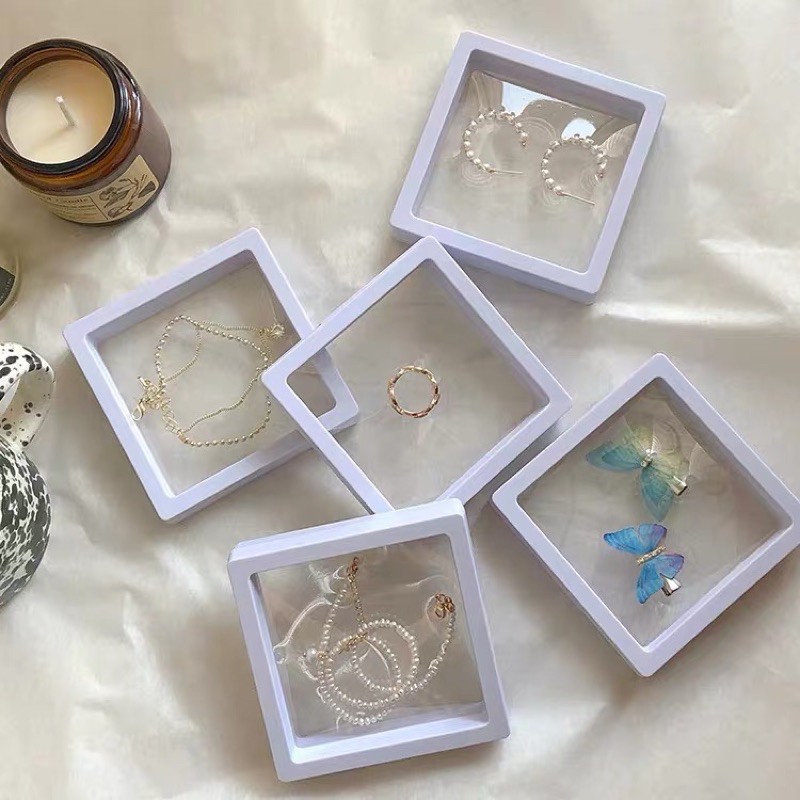 3D Clear Floating Coin Display Frame Holder Box Case+Stand Floating ...