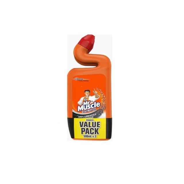 Mr Muscle Toilet Cleaner Extra Power Triple Pack 3 x 500ml | Shopee ...