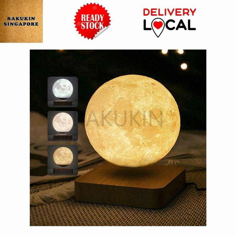 [Local Seller!]Levitating Moon Lamp 3D Printing Magnetic Floating Moon ...