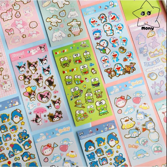 [Local SG] Hello Kitty-My Melody-Cinnamoroll-Kuromi Gold Foil Sticker ...